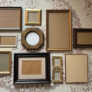 Gallery Wall Mixed Set Gold Silver Bronze Tone Frames With Wood Grain ...