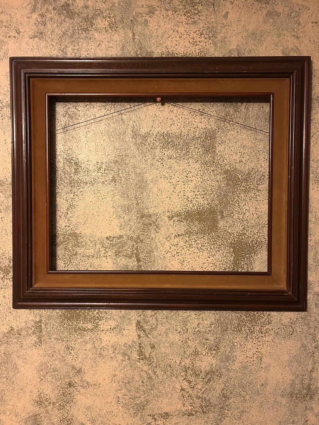 Large Wood Wooden Frame 16x20 Walnut With Velvet Matting Rabbet 4” Wide ...