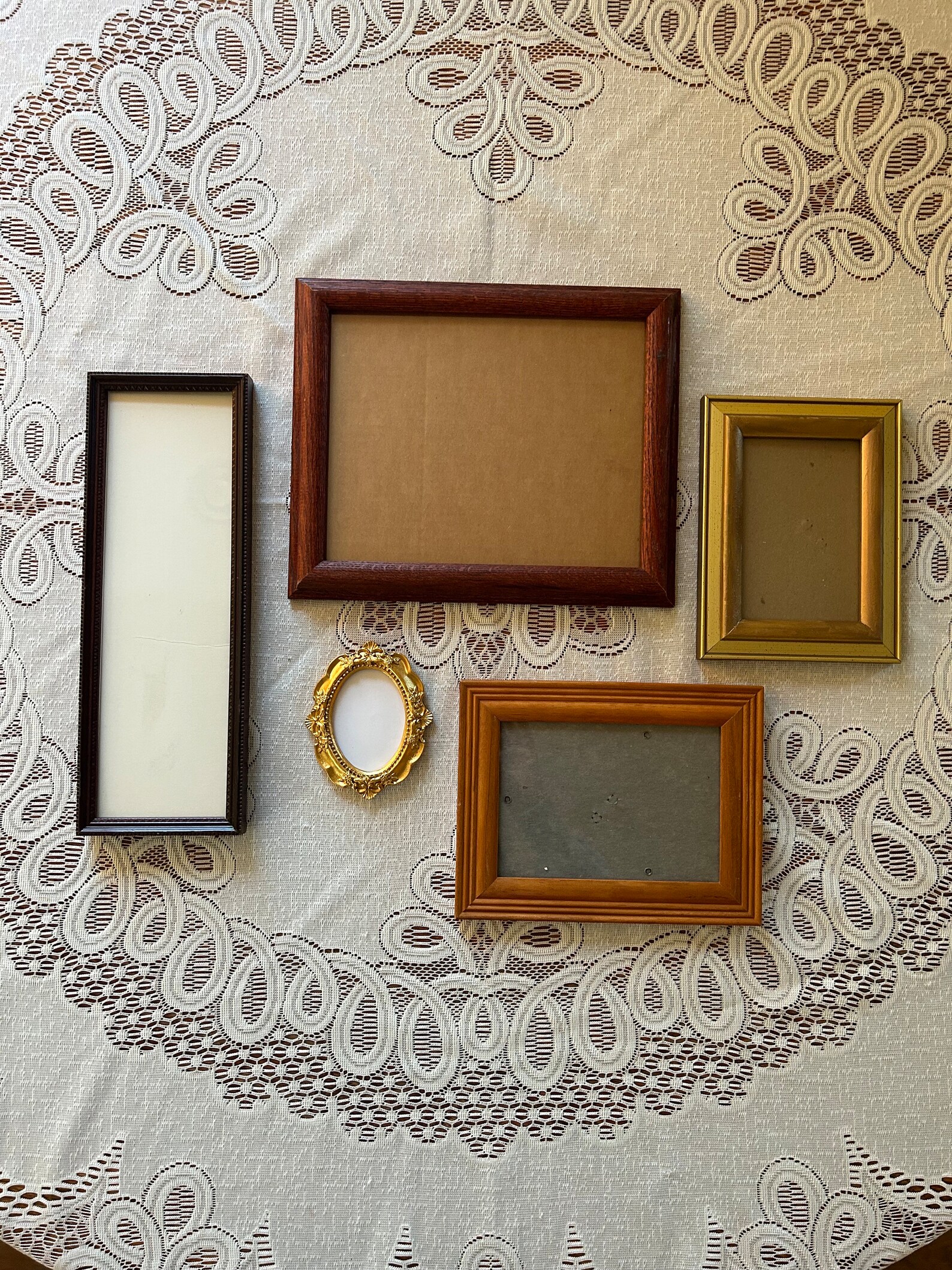 Gallery Wall Mixed Set Gold Silver Bronze Tone Frames With Wood Grain ...