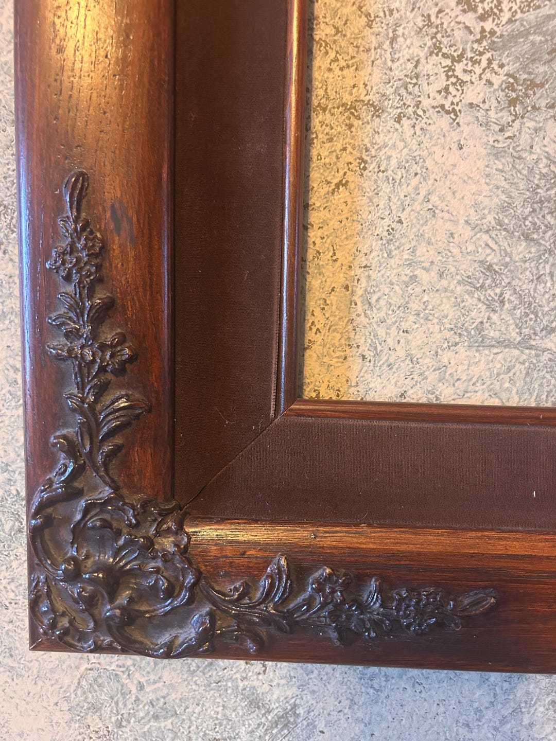 Ornate Wood Picture Frame 16x20 With Velvet Inlay - Etsy