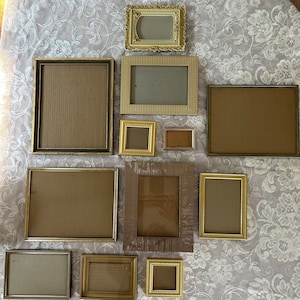 Gallery Wall Set Gold Silver Tone Wood Frames Resin Frames Faux Wood ...