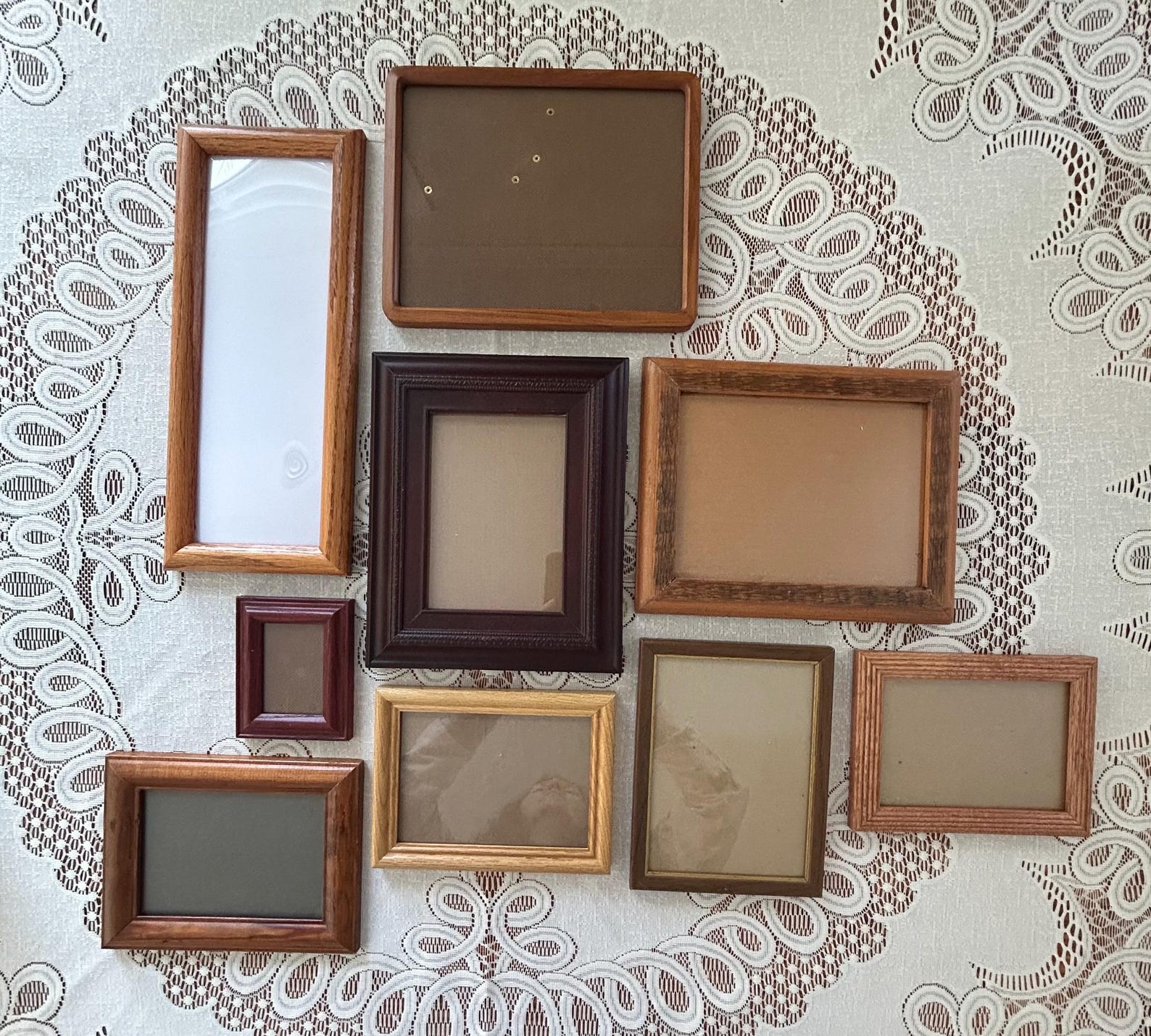 Gallery Wall Set Mixed Wood Frames up to 8x10” Light Dark Medium and ...