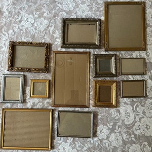 Gallery Wall Set Gold Silver Tone Wood Frames Resin Frames Faux Wood ...