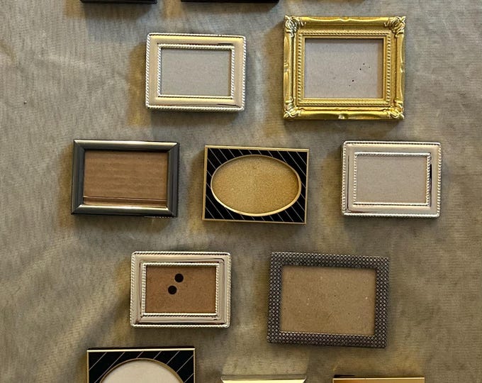 Gallery Wall Frames 15 Piece Set Mini Frames 2.5x3.5 to 3x5 Gold Silver ...