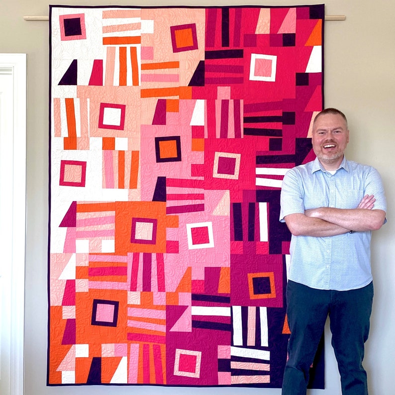 Modern Quilt Pattern Tilted Tiles, a Semi-improv Quilt Pattern by Felt ...