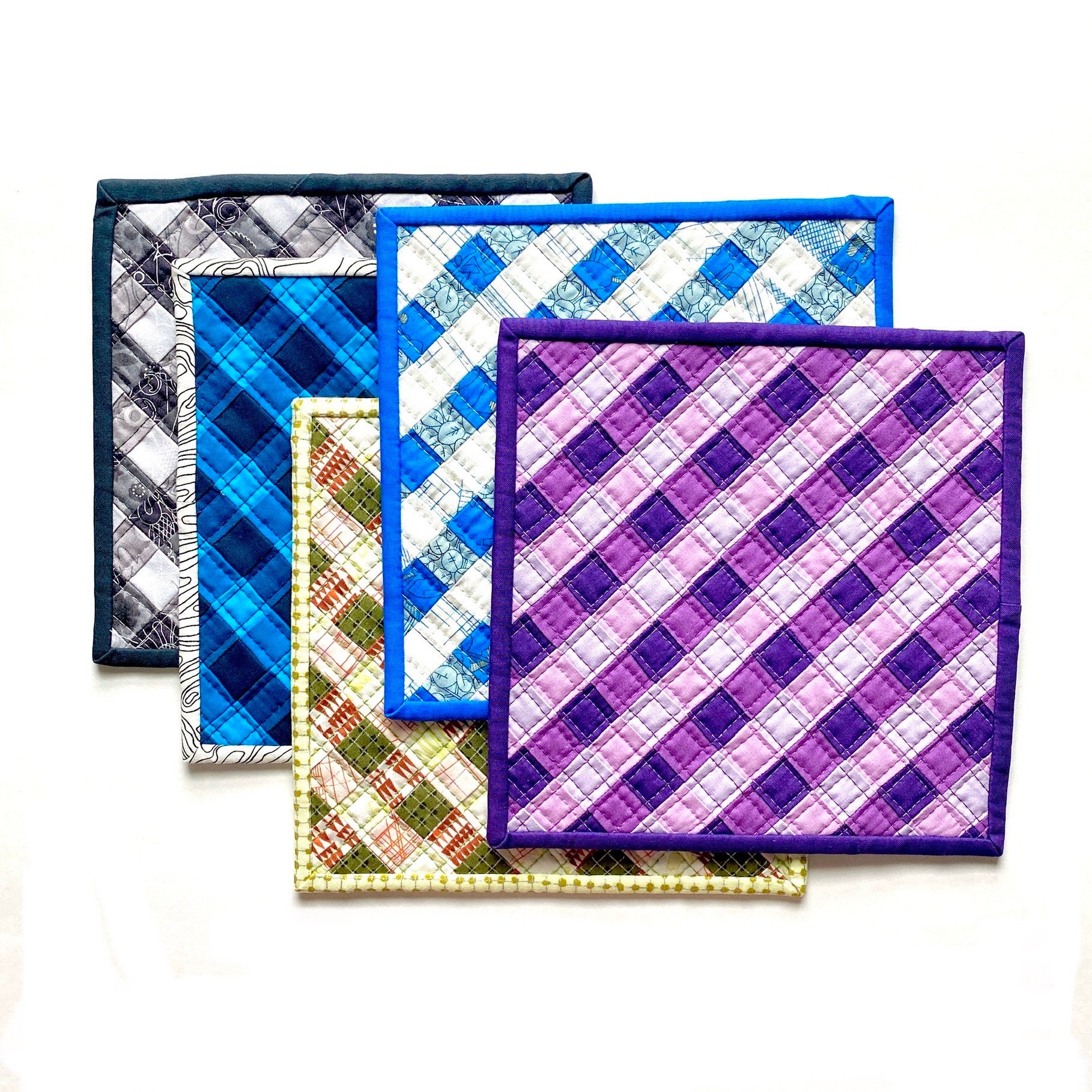 Modern Mini Quilt Block Pattern, Micro Mini Gingham, a Digital ...