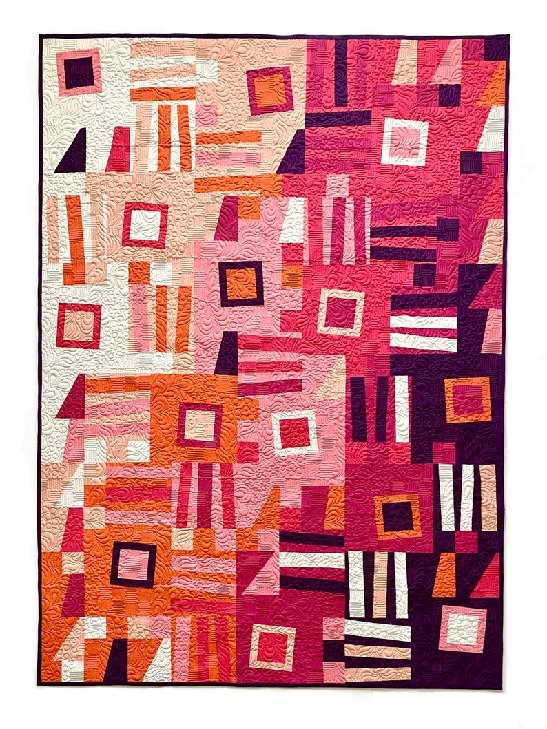 Modern Quilt Pattern Tilted Tiles, a Semi-improv Quilt Pattern by Felt ...