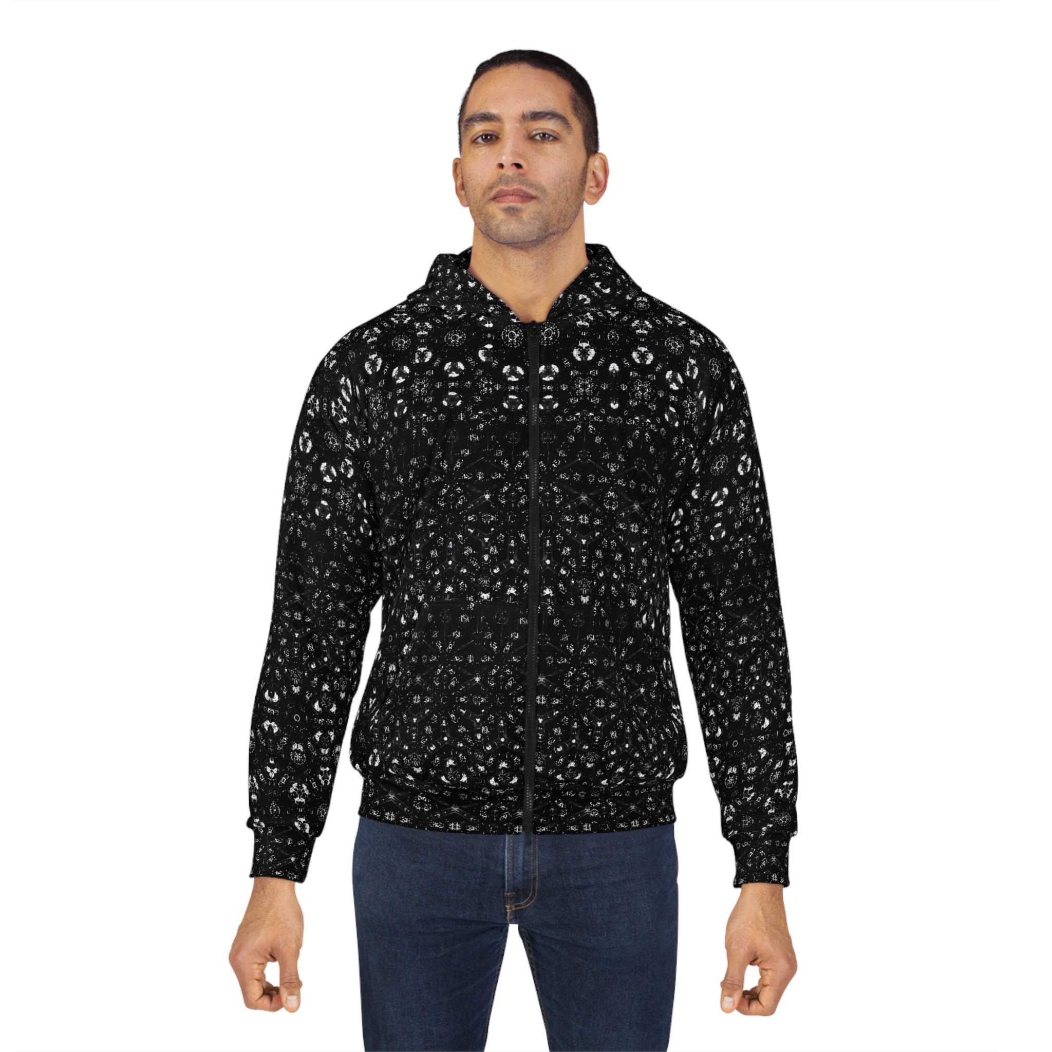 Almost Black Molecule Sacred Geometric Hexagonal Unisex Warm Festie or ...