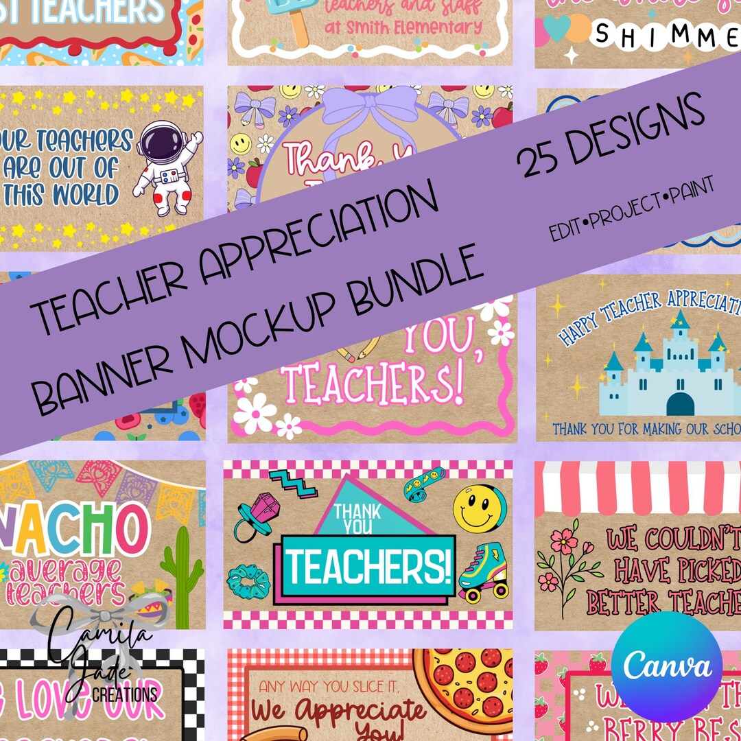 Teacher Appreciation Banner Mockup Bundle - Etsy