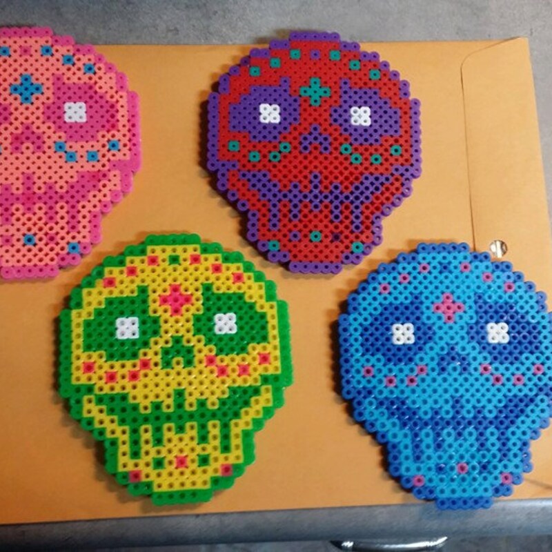 Perler Bead Skull - Etsy
