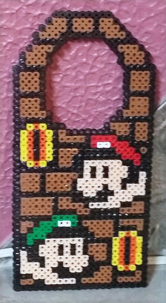 Perler Bead Mario Luigi Door Hanger - Etsy