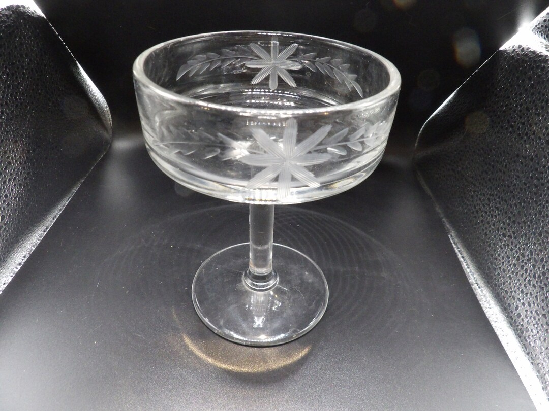 Crystal Stem Compote / Sherbet Etched Star Pattern (heavy) ET-13 - Etsy