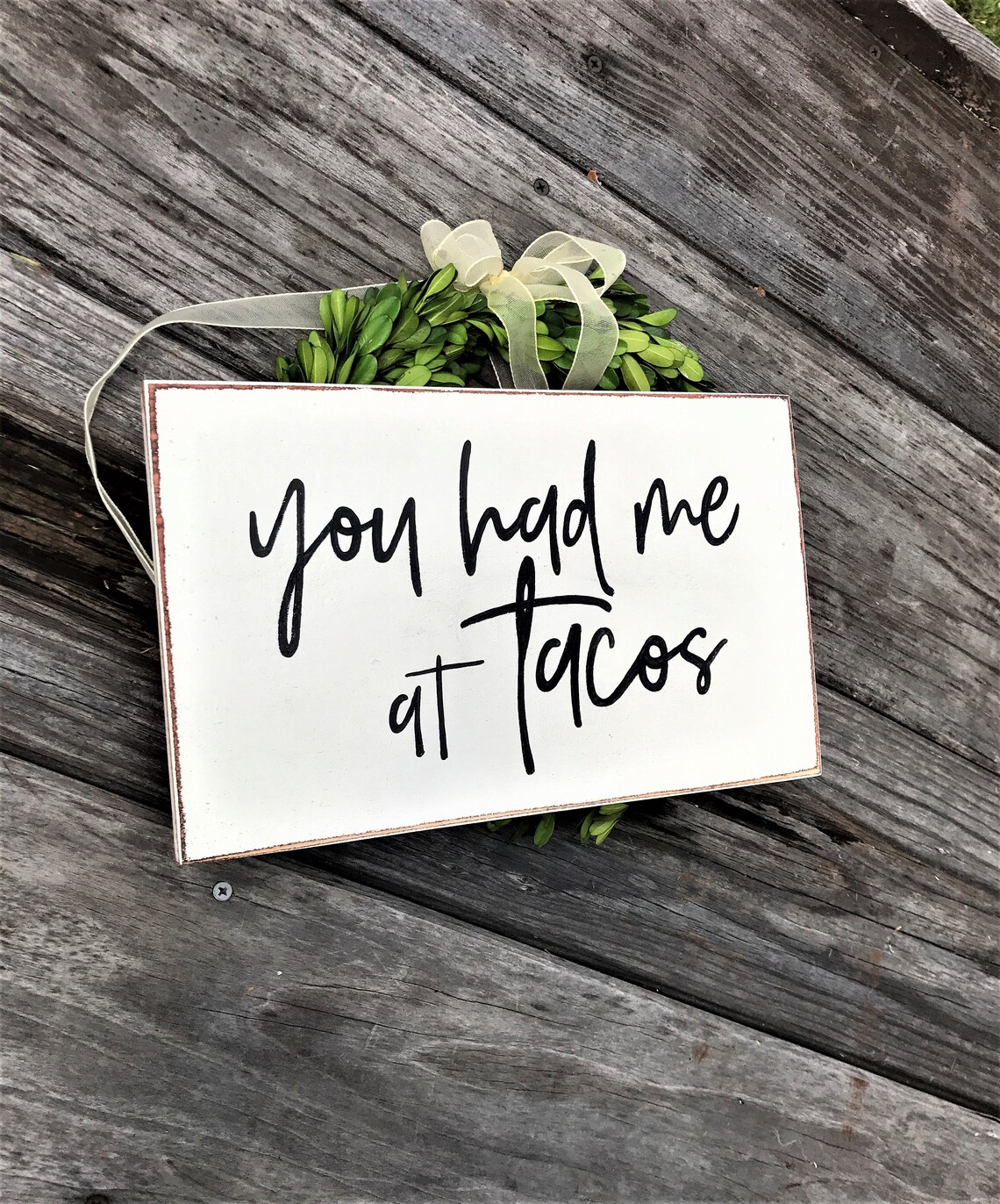 Tacos Sign / you had me at Tacos rustic wood sign / Taco | Etsy