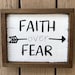 Faith Over Fear Christian Sign / Religious Wall Decor / Framed Rustic ...