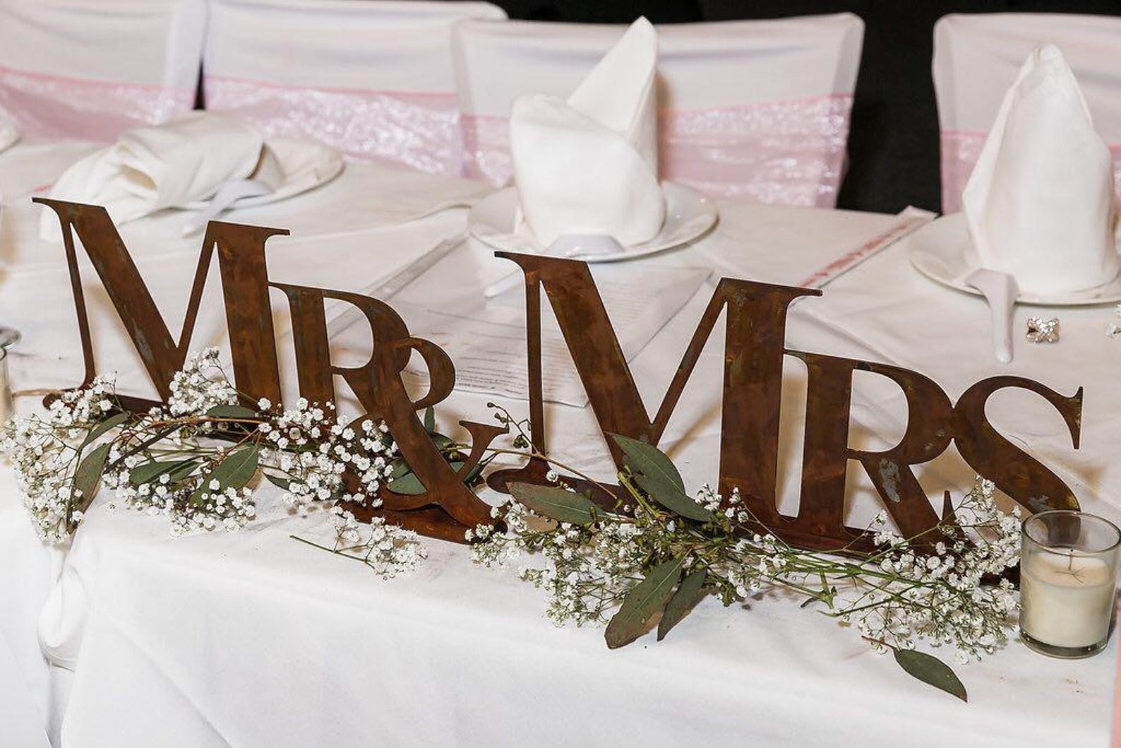 Rustic Mr and Mrs Sign Wedding Sweetheart Table Decor Large Mr & Mrs ...