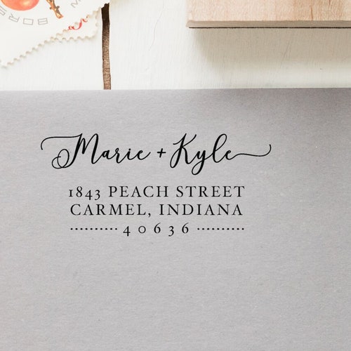 Return Address Stamp Personalized Stamp Custom Wood Handle | Etsy