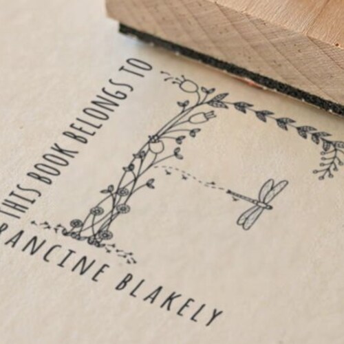 Floral Frame Library Stamp Custom Self Inking Ex Libris | Etsy