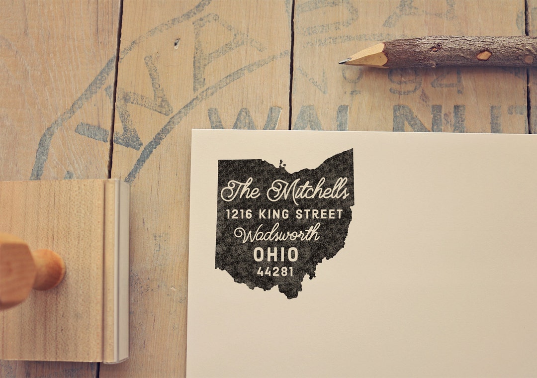 Ohio Return Address Stamp, State Stamp, Personalized Gift, Housewarming ...
