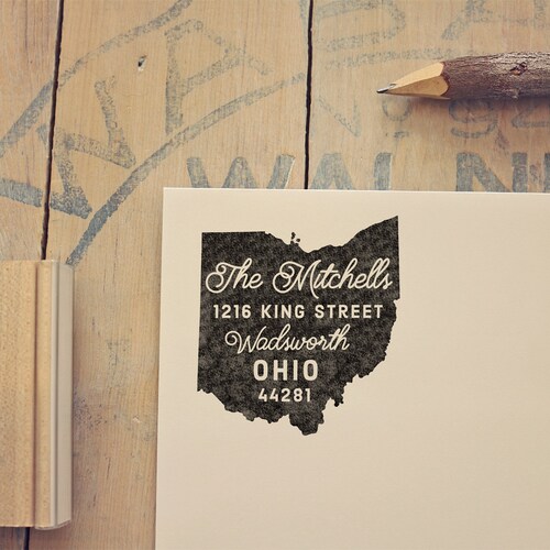 Ohio Return Address Stamp State Stamp Personalized Gift - Etsy