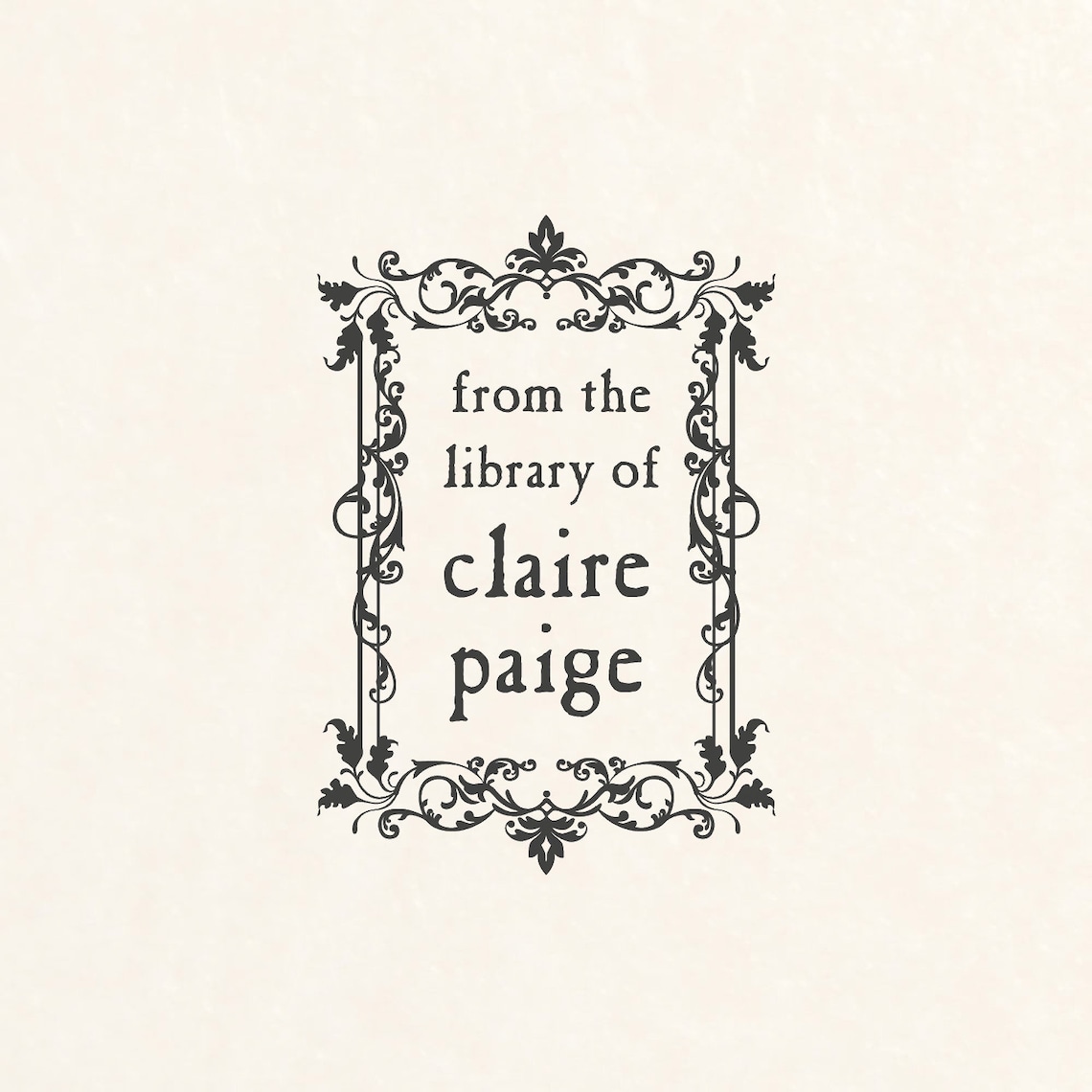 Floral Frame Library Stamp Custom Self Inking Ex Libris - Etsy