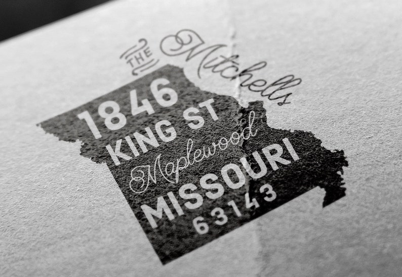 Missouri Return Address State Stamp Personalized Rubber - Etsy