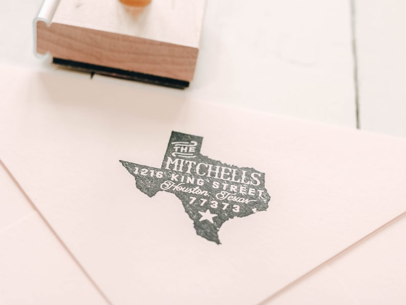 Texas Return Address Stamp State Stamp Personalized Gift - Etsy