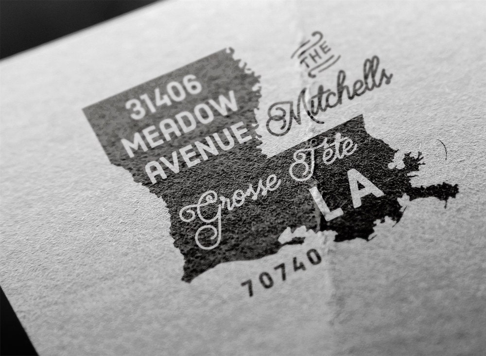 Louisiana Return Address Stamp State Stamp Personalized Gift | Etsy