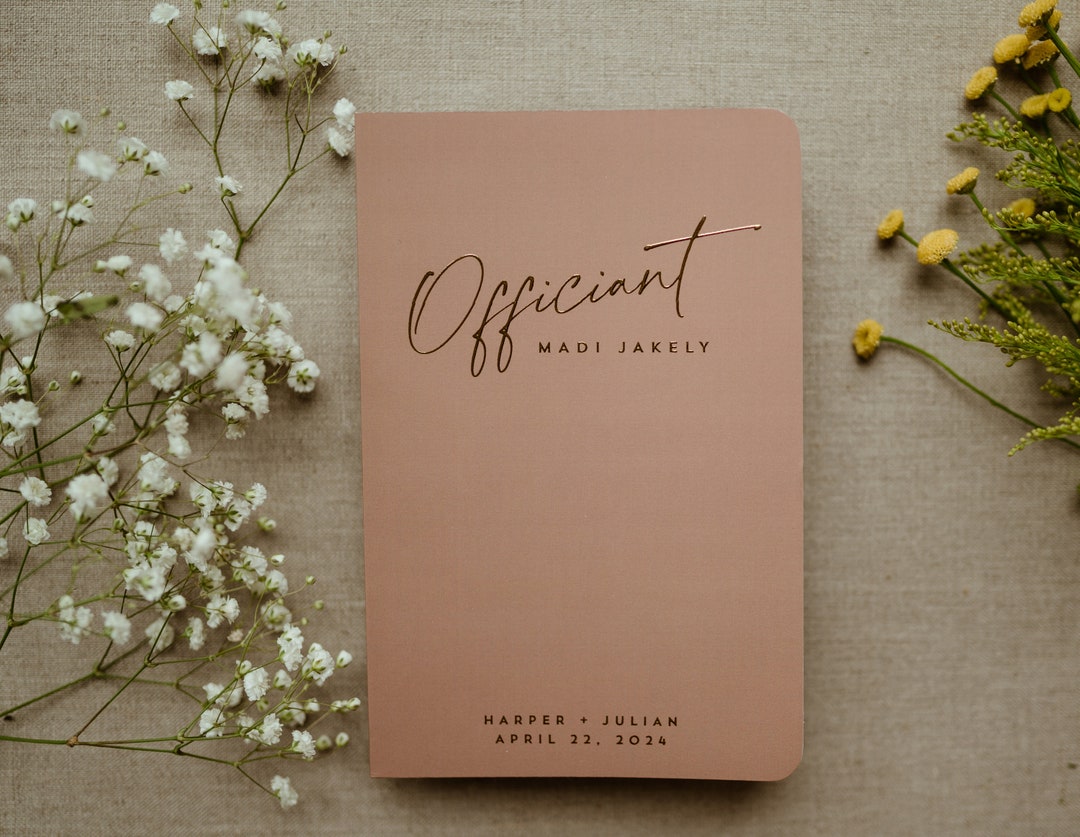 Wedding Officiant Book, Personalized Ceremony Book, Ceremony Journal ...