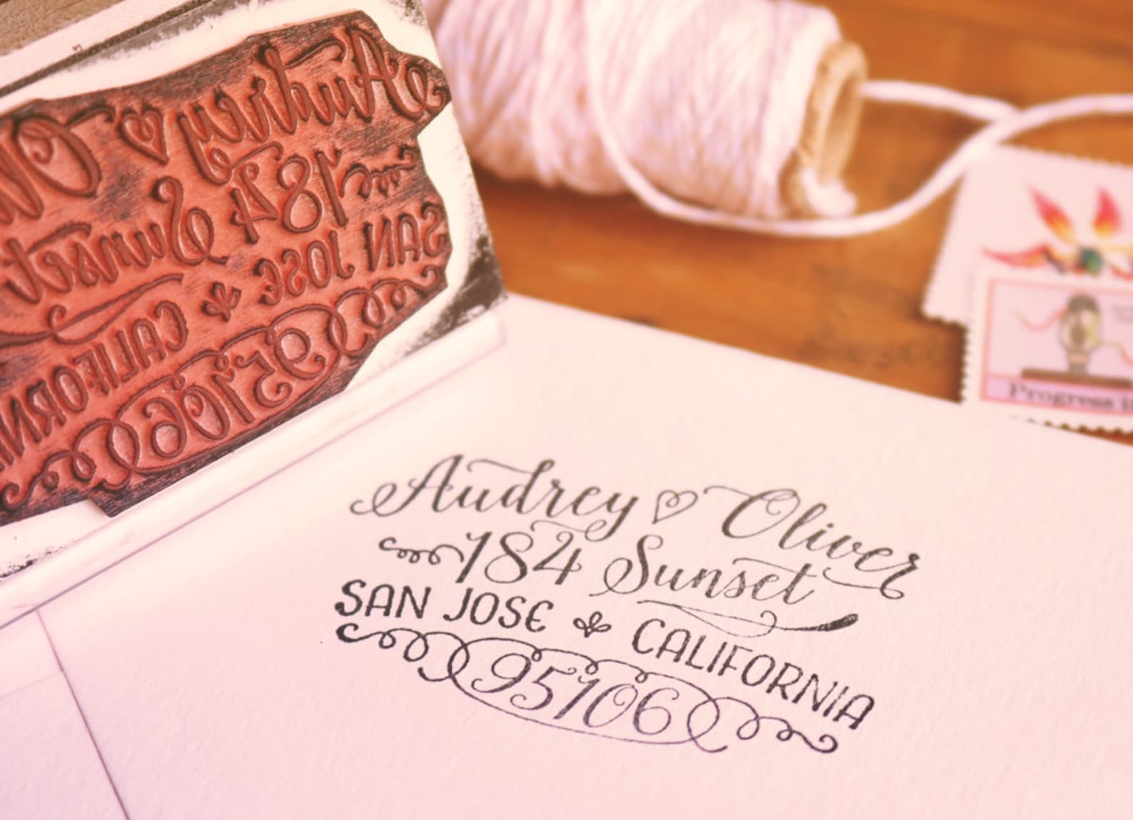 Calligraphy Return Address Stamp Calligraphy Stamp Invitation - Etsy