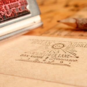 Rustic Address Stamp, Return Address Stamp, Custom Rubber Stamp ...