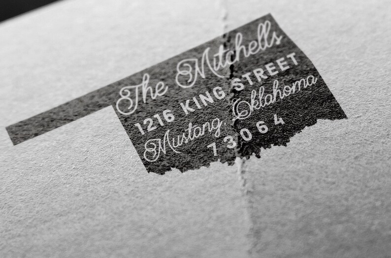 Oklahoma Return Address Stamp State Stamp Personalized Gift - Etsy