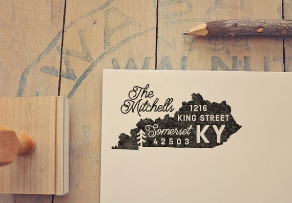 Kentucky Return Address Stamp, State Stamp Personalized Gift ...