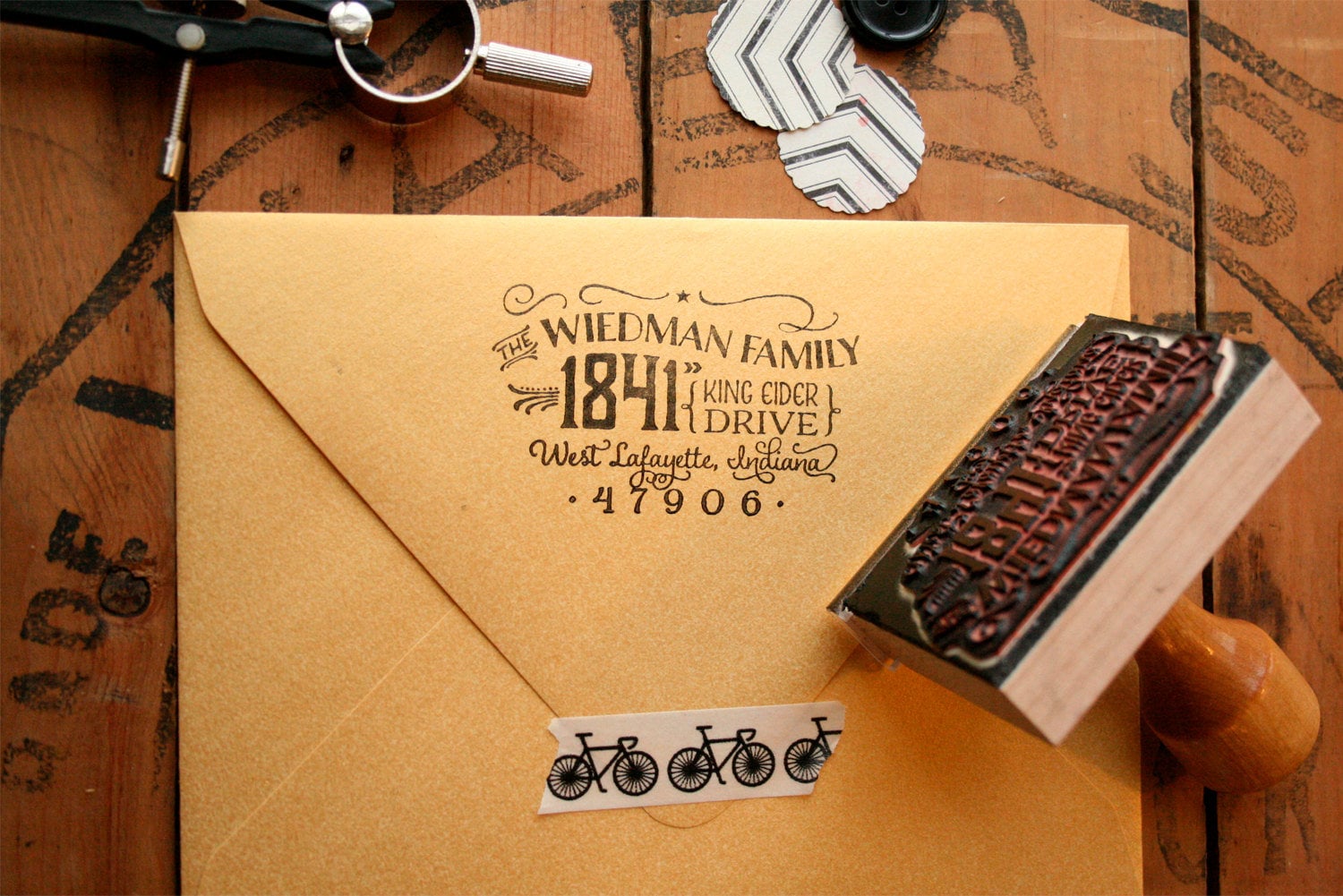 rubber stamp, Address stamp Wooden Calligraphy Custom Return Address ...