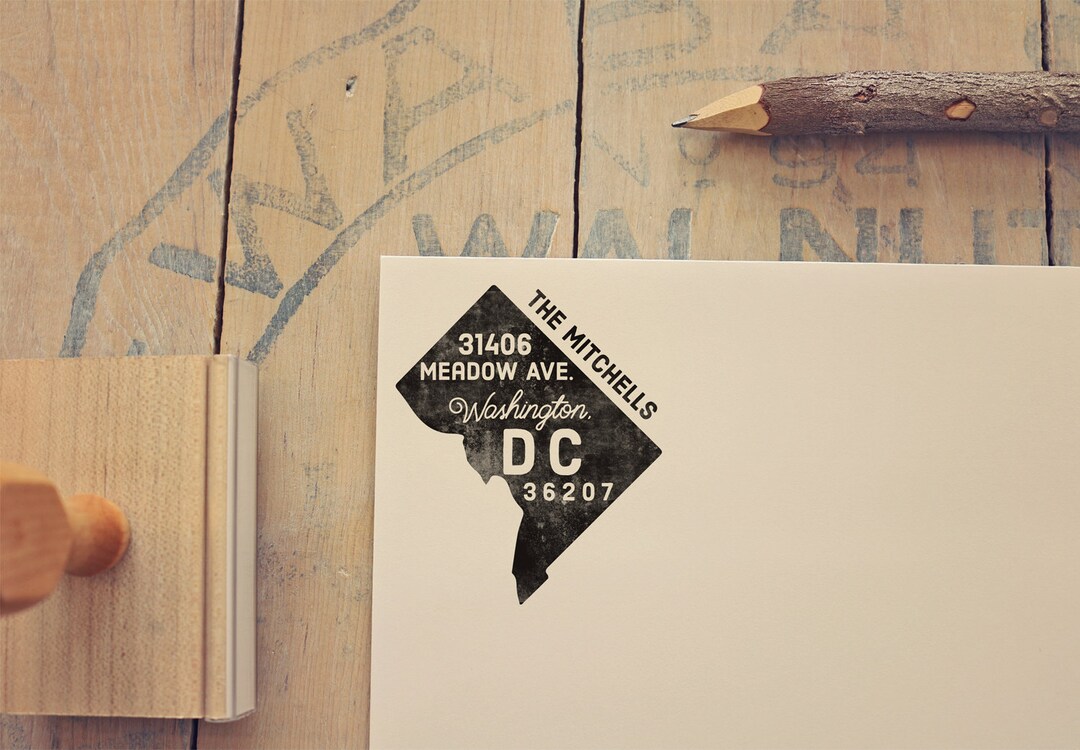 Washington DC Return Address Stamp Personalized Gift Housewarming Gift ...