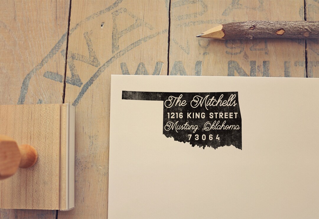 Oklahoma Return Address Stamp, State Stamp, Personalized Gift ...