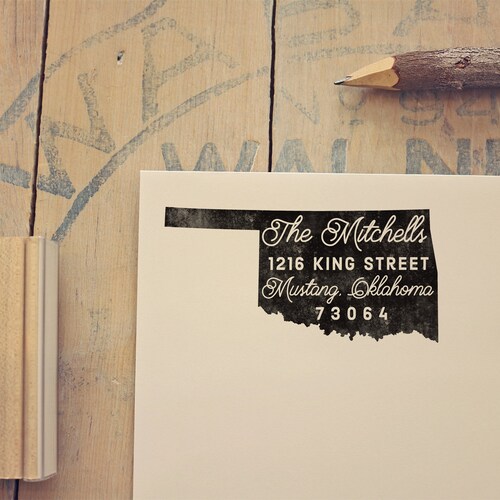 Custom Oklahoma Address Stamp Personalized Oklahoma Return - Etsy