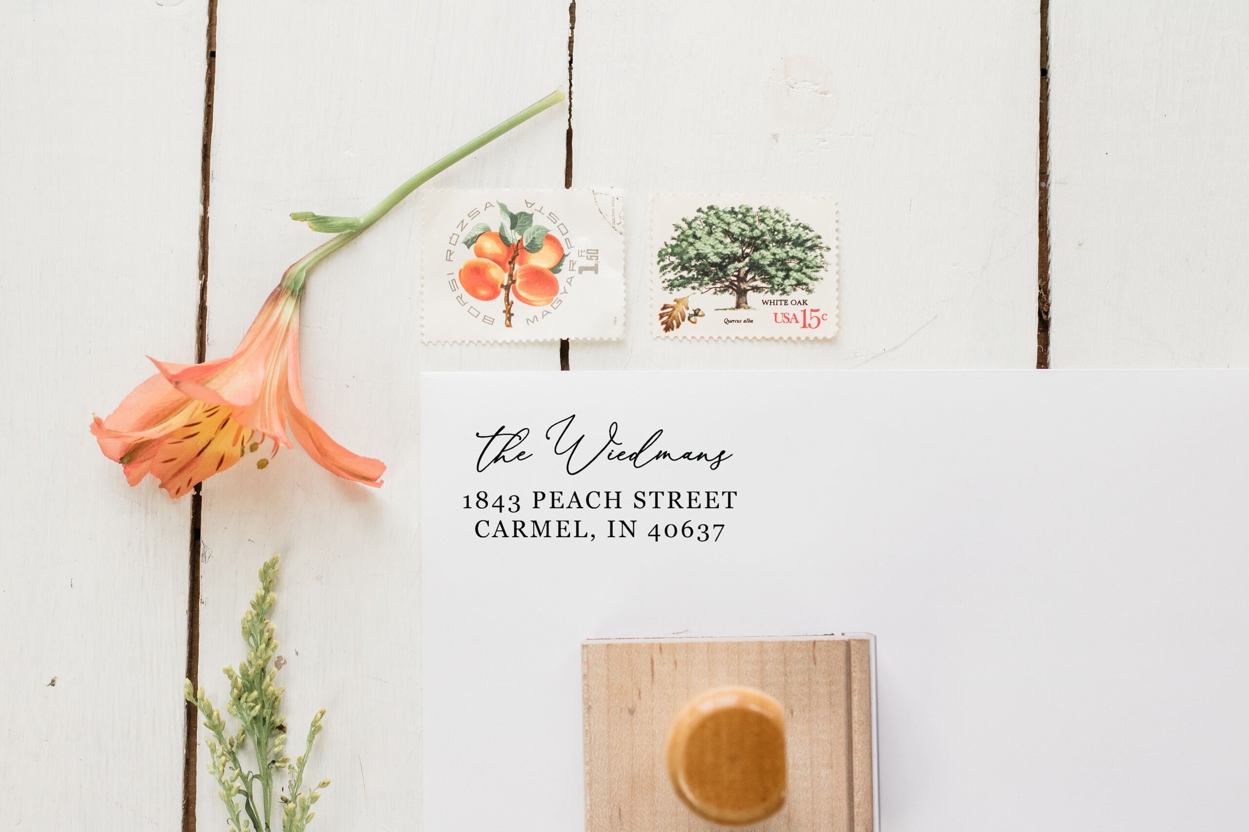 Return Address Stamp Personalized Stamp Custom Wood Handle | Etsy