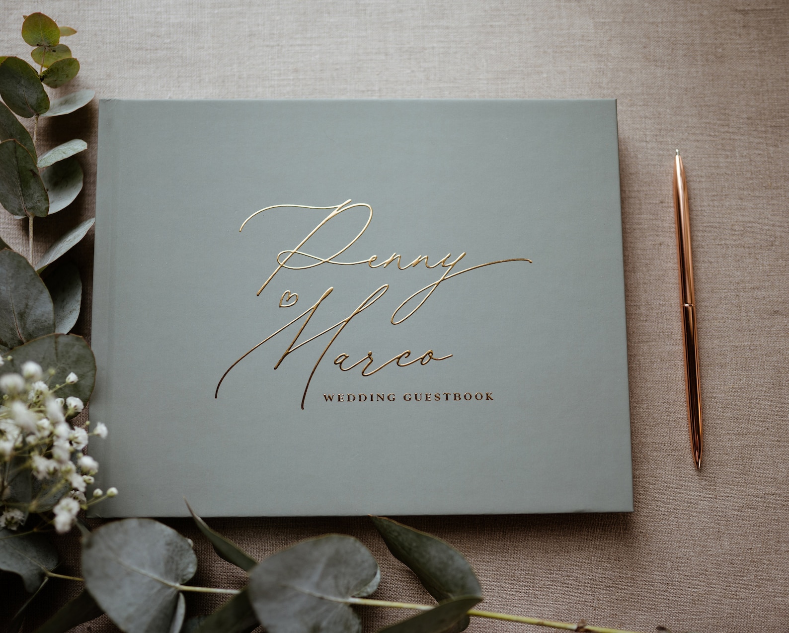 Green Wedding Guest Book, Wedding Sign In, Photo Album, Photobook ...
