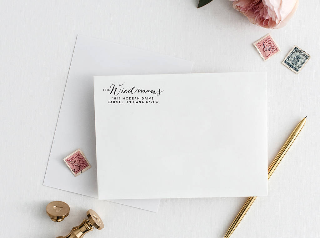 Modern Return Address Stamp Calligraphy Stamp Custom Rubber - Etsy