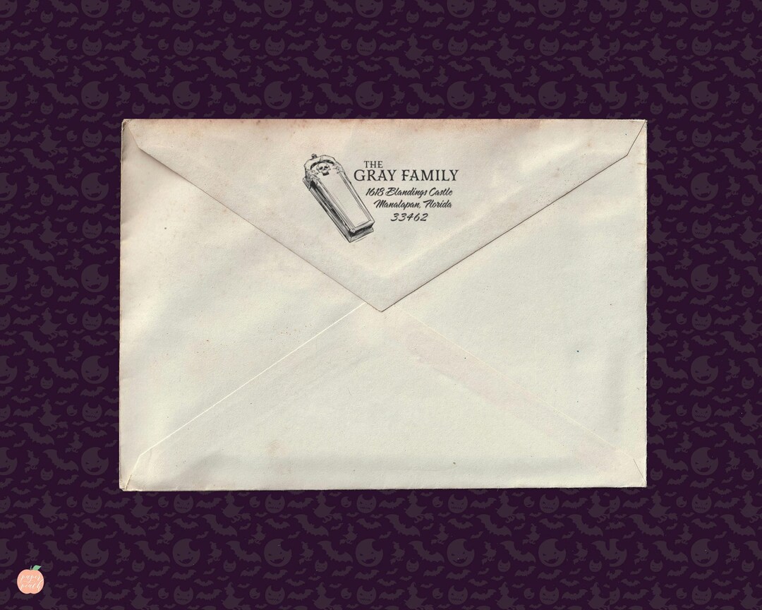 Creepy Coffin Return Address Stamp: Personalized Gothic Halloween Mail ...