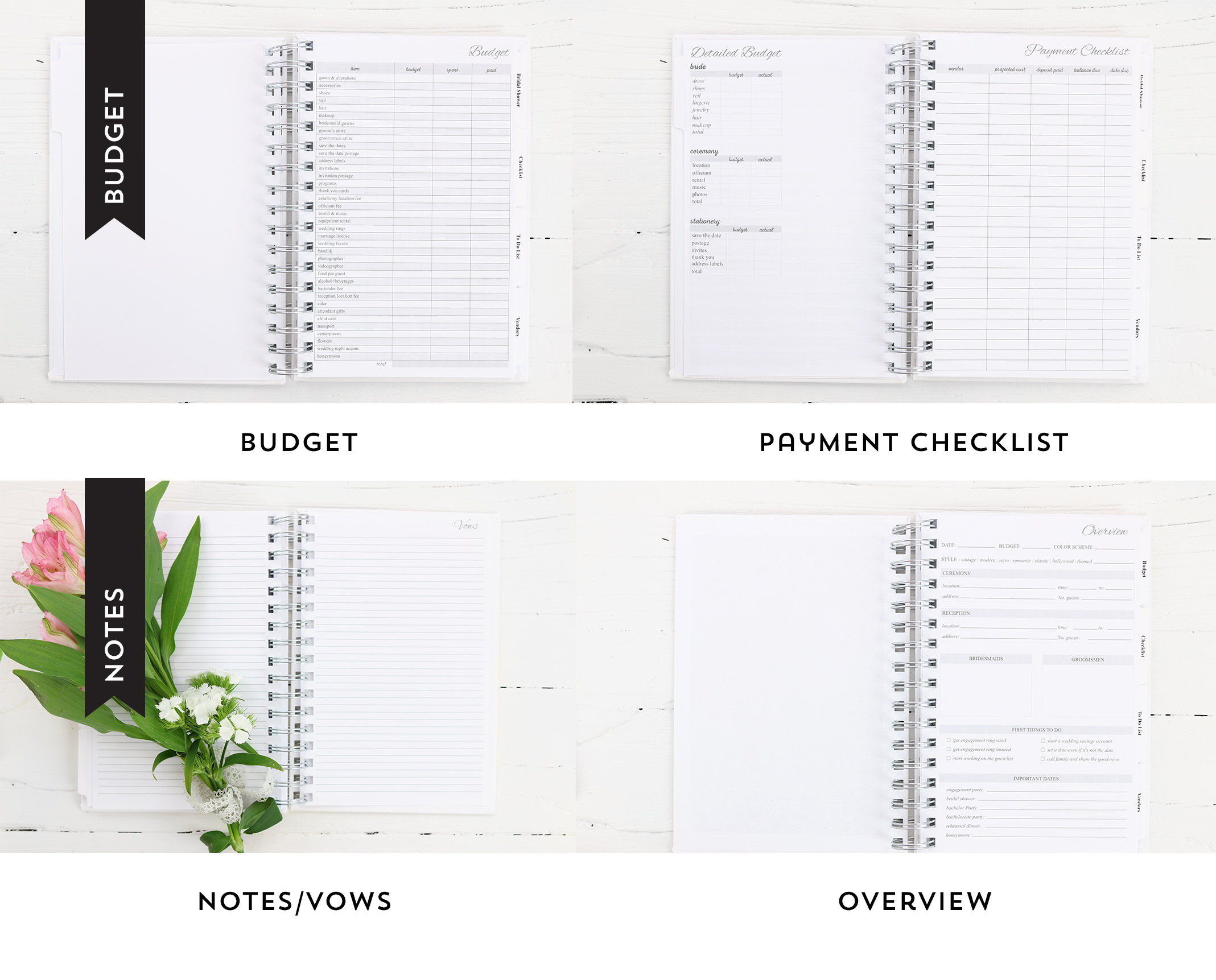 Custom Wedding Planner With Greenery, Personalized With Names, Bride to ...