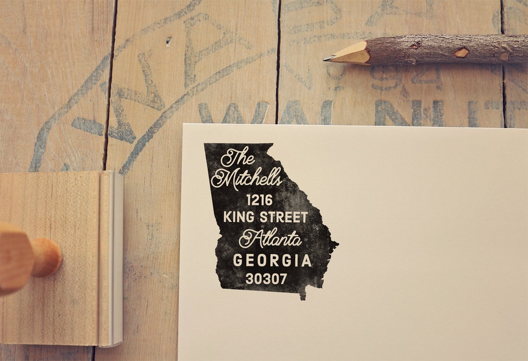 Georgia Return Address Stamp, State Stamp, Personalized Gift ...