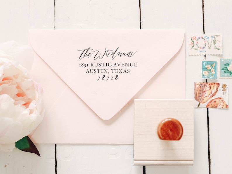 Return Address Stamp Calligraphy Custom Stamp Bridesmaid Gift - Etsy