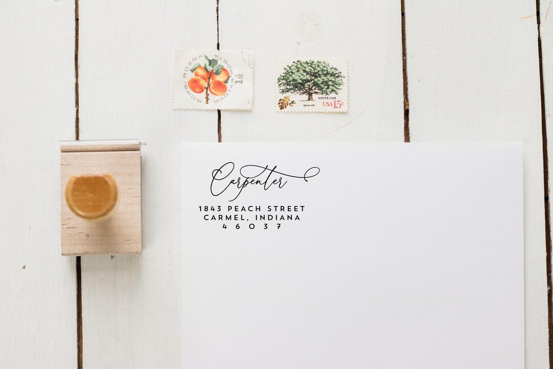 Return Address Stamp, Personalized Stamp, Custom Wood Handle Stamp ...