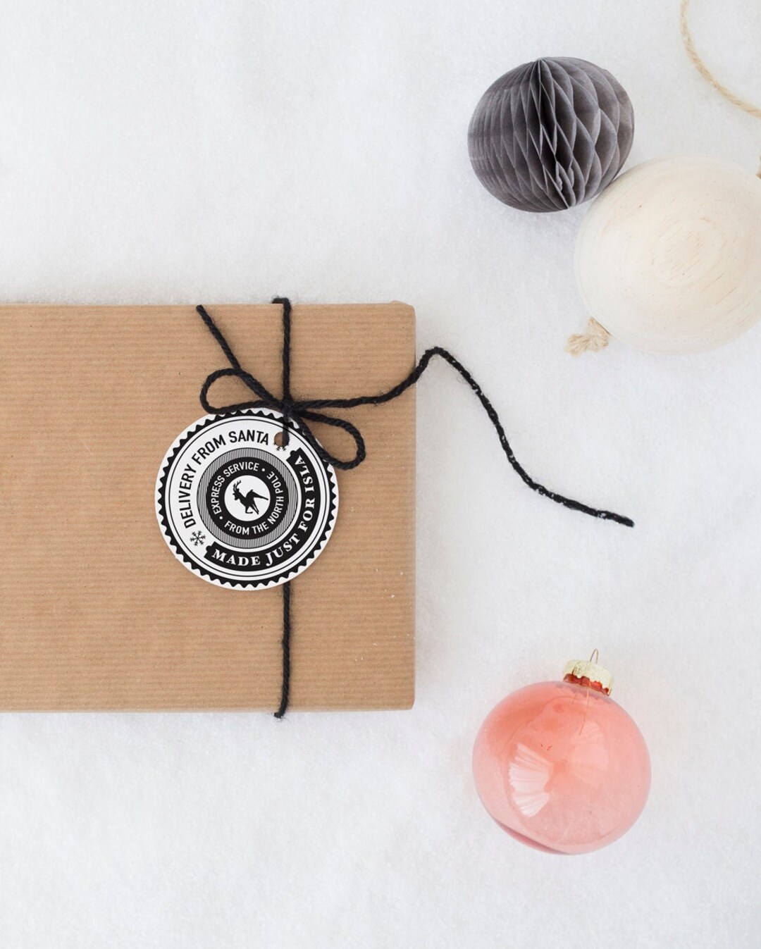 Official Santa Stamp, 2" Custom Round Rubber Gift Tag Stamp, From the ...