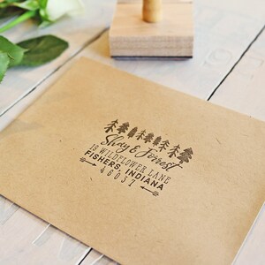 Rustic Return Address Stamp Trees Address Stamp Personalized Rubber ...