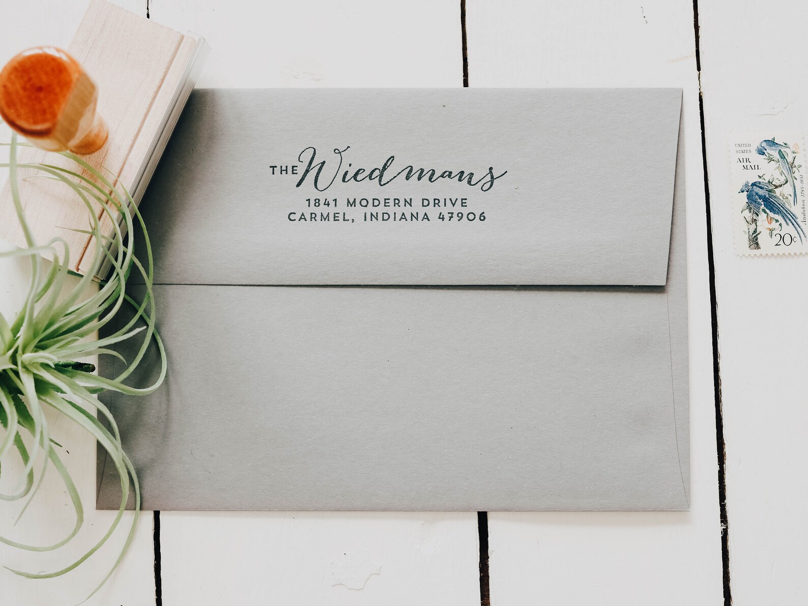 Modern Return Address Stamp Calligraphy Stamp Custom Rubber - Etsy