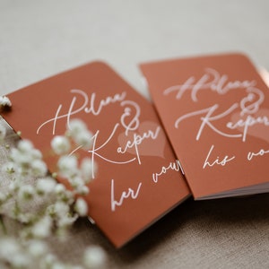 Rustic Wedding Vow Books, Set of 2, Vow Booklets, Personalized Wedding ...