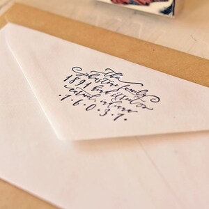 Calligraphy Return Address Stamp, Calligraphy Stamp, Housewarming Gift ...