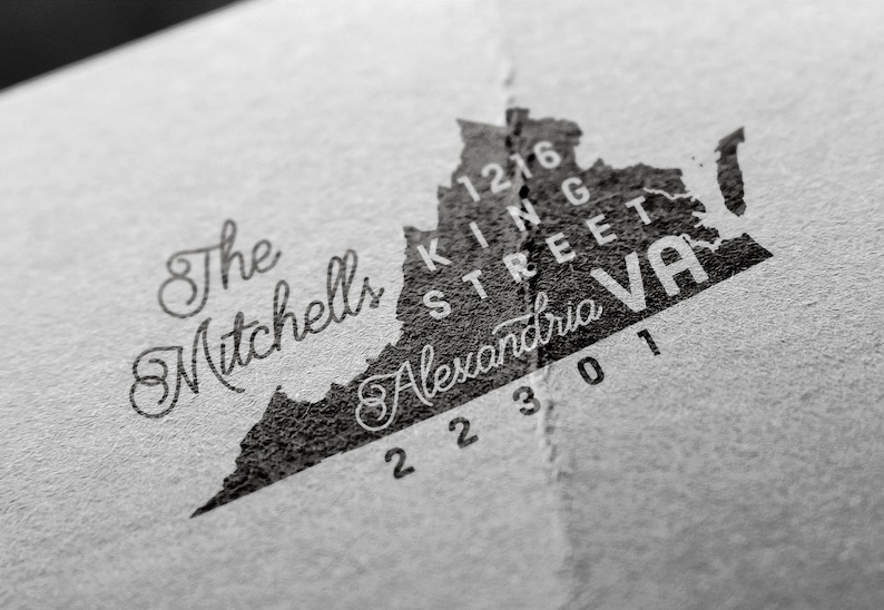 Virginia Return Address Stamp State Stamp Personalized Gift - Etsy